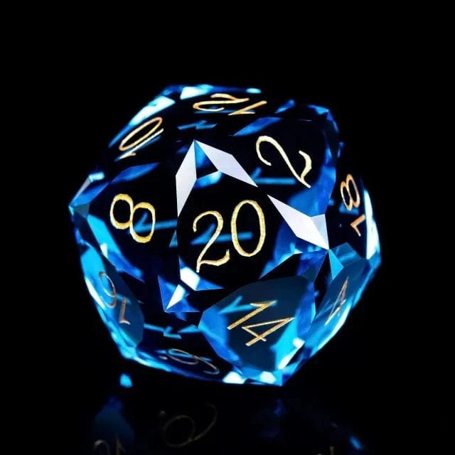 Blue Gem d20 roleplaying dice 30mm