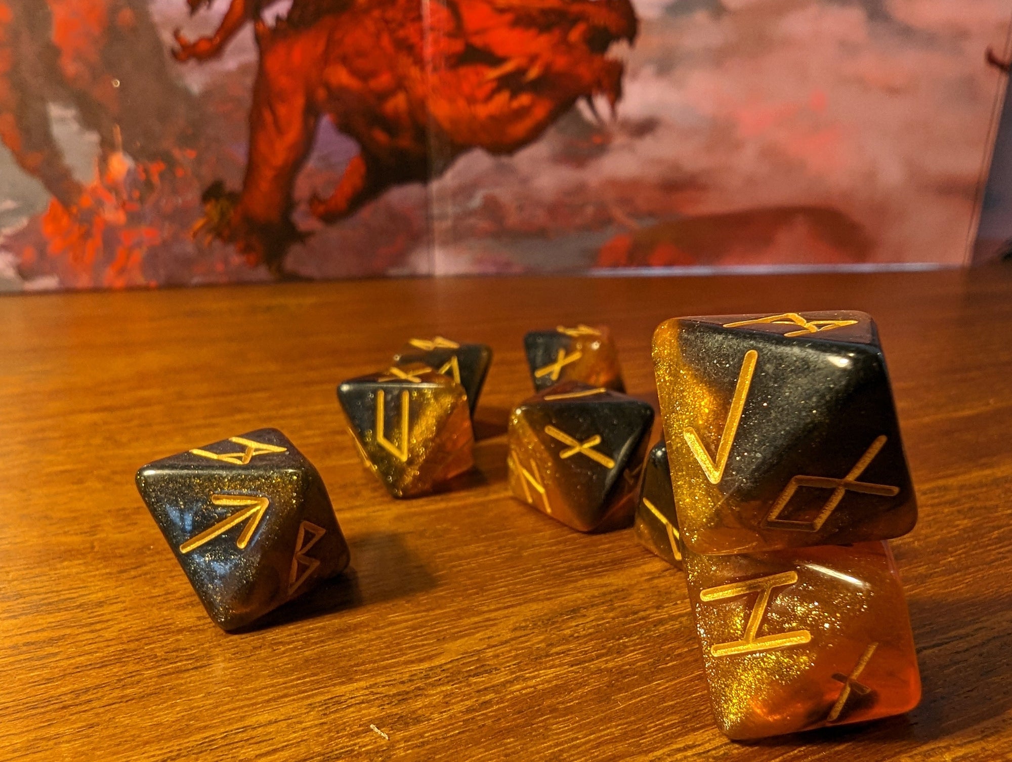 Jord futhark rune terninger - d8